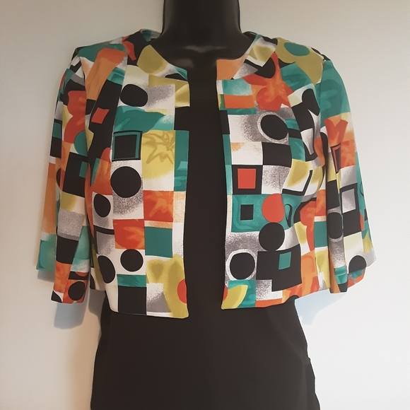 AB Studio | Jackets & Coats | Ab Studio Pop Art Retro Bolero Jacket ...